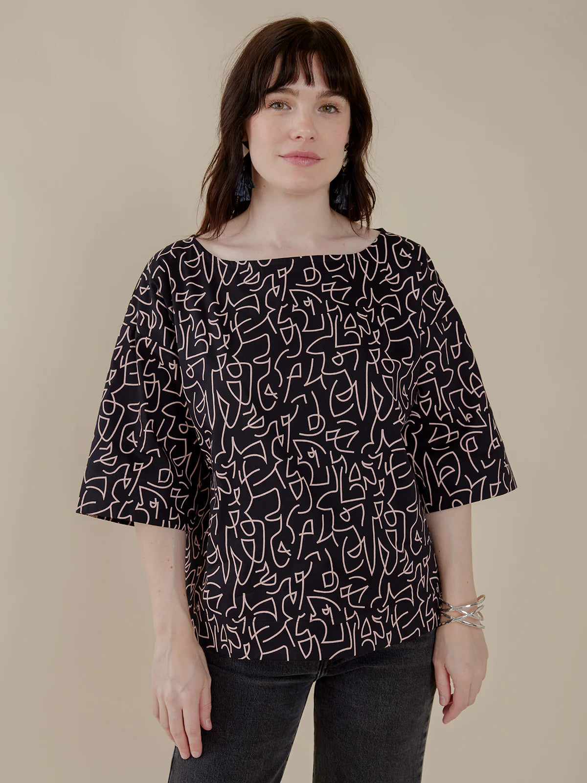 Ruth Top Black Lines - Mata Traders – Sadie's Shop